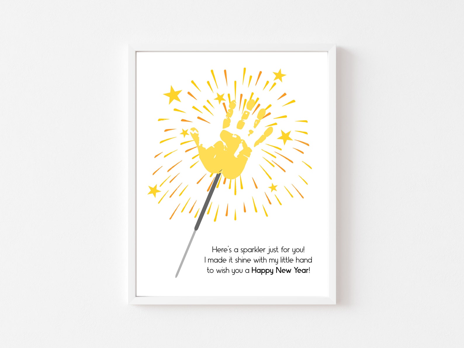 New Year Sparkler Handprint Craft Template, Printable Handprint Art ...