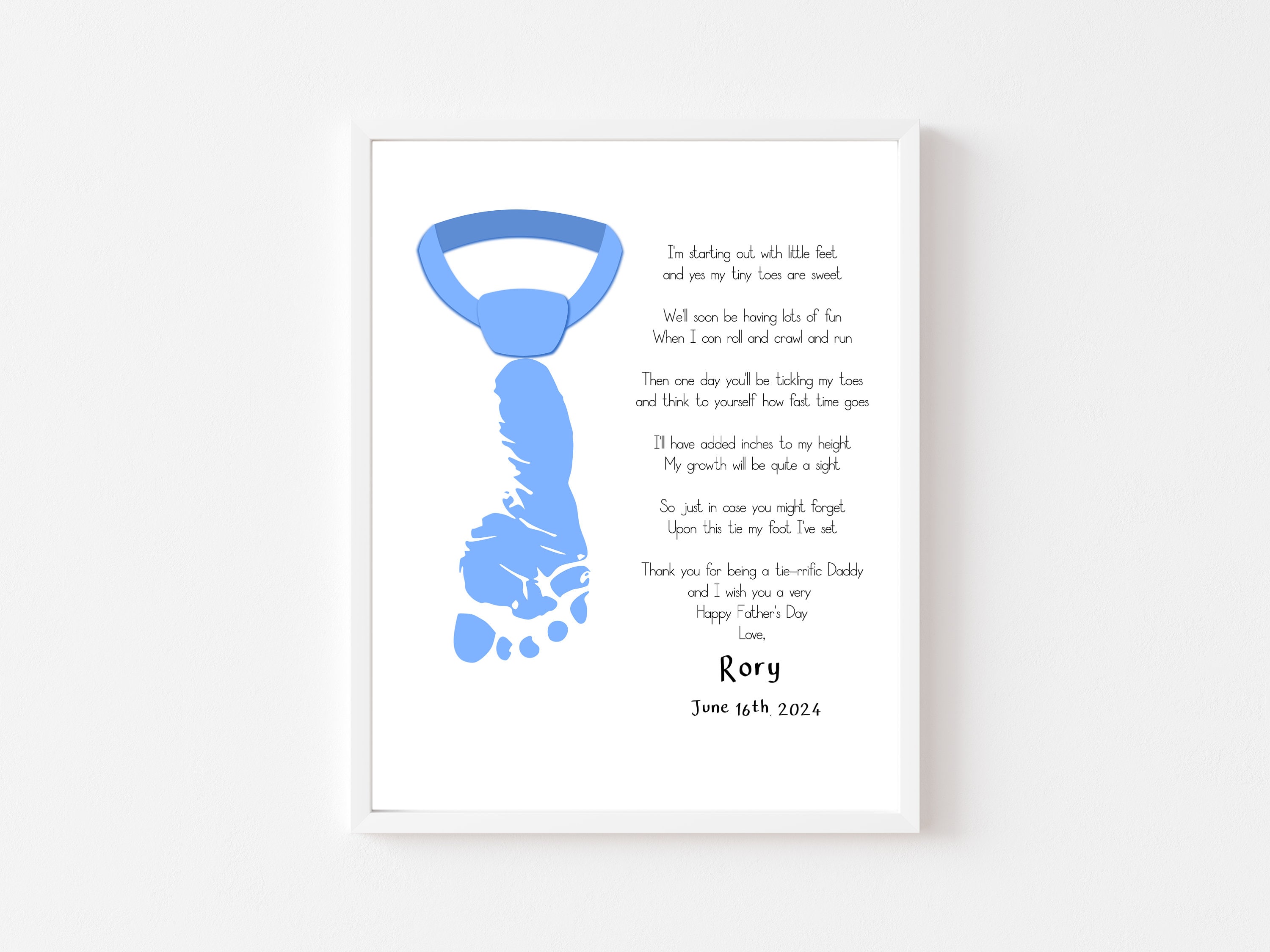 Father's Day Tie Footprint Craft, Printable Footprint Craft, Daycare ...