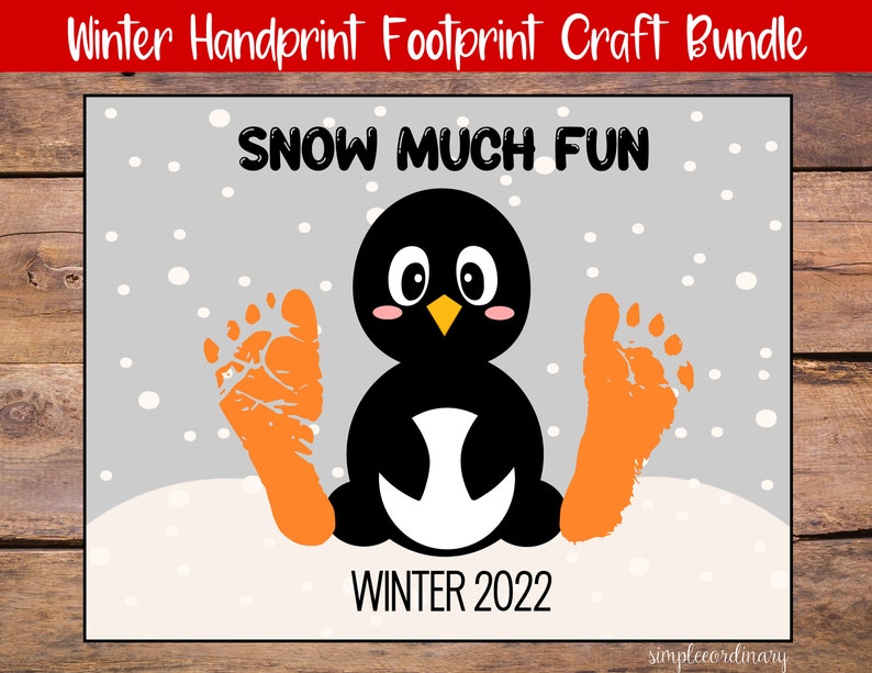 Winter Handprint Footprint Craft Bundle Winter Printable - Etsy