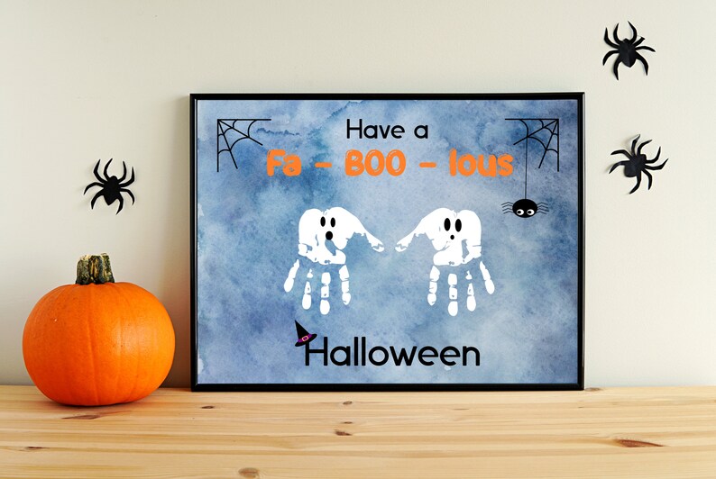Have a Faboolous Halloween Ghost Handprint Craft - Etsy