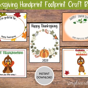Thanksgiving Handprint Footprint Craft Bundle Fall Printable - Etsy