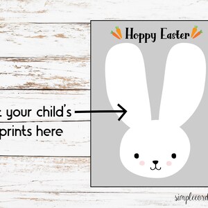 Easter Bunny Ears Footprint Crafts, Printable Footprint Art, Daycare ...