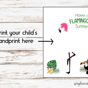 Have Flamingood Summer Handprint Craft, Printable Handprint Art ...