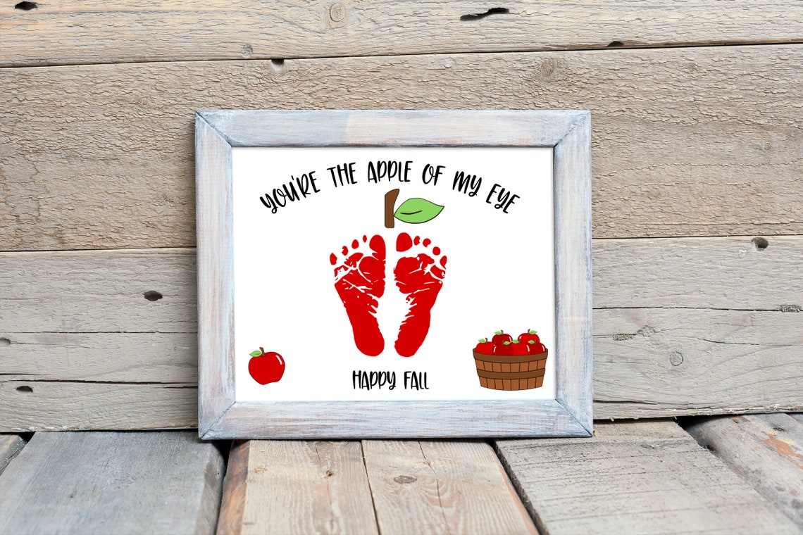 You're the Apple of My Eye Footprint Crafts, Printable Handprint Art ...