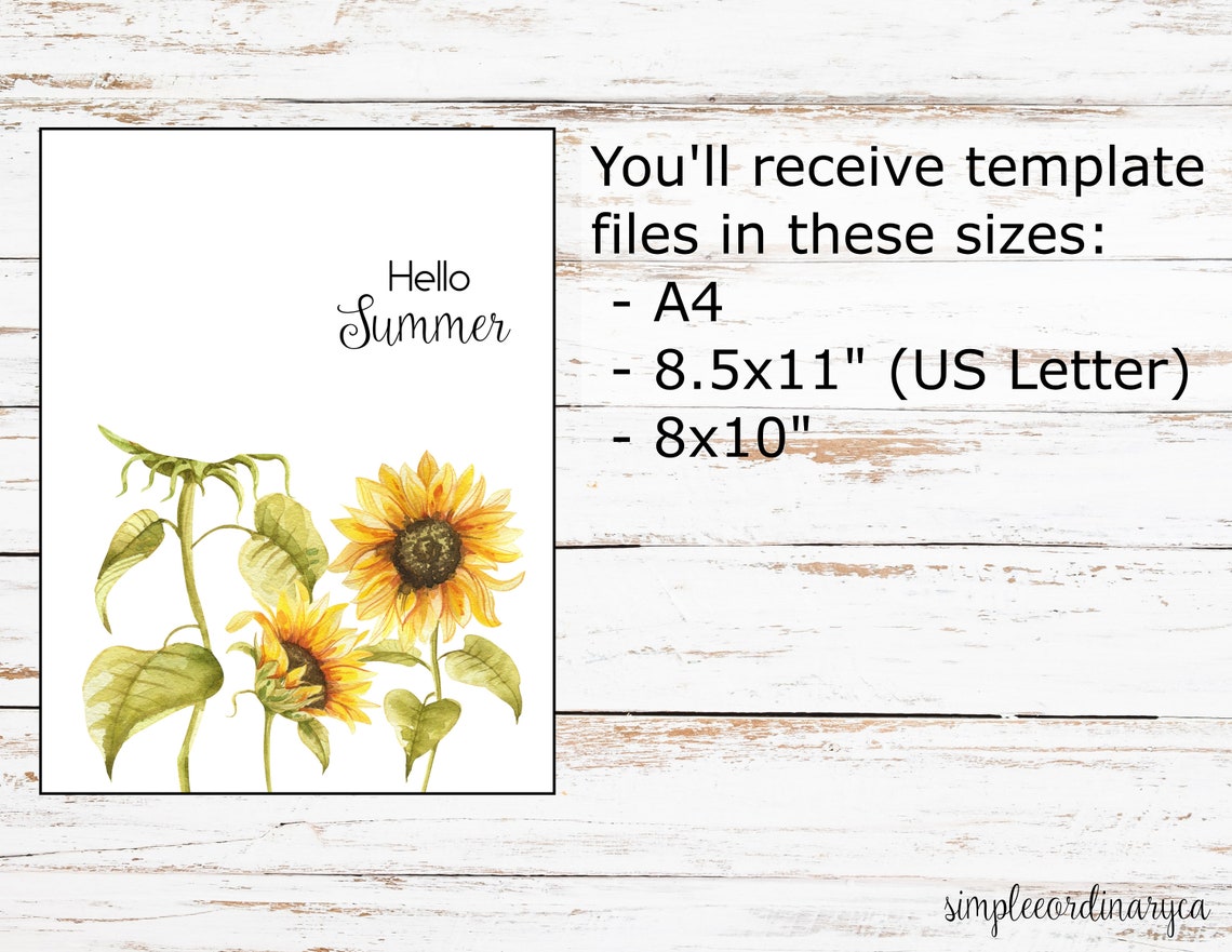 Hello Summer Sunflower Handprint Craft Printable Handprint | Etsy