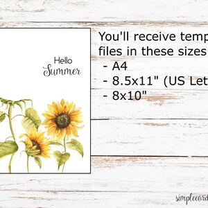 Hello Summer Sunflower Handprint Craft, Printable Handprint Art ...