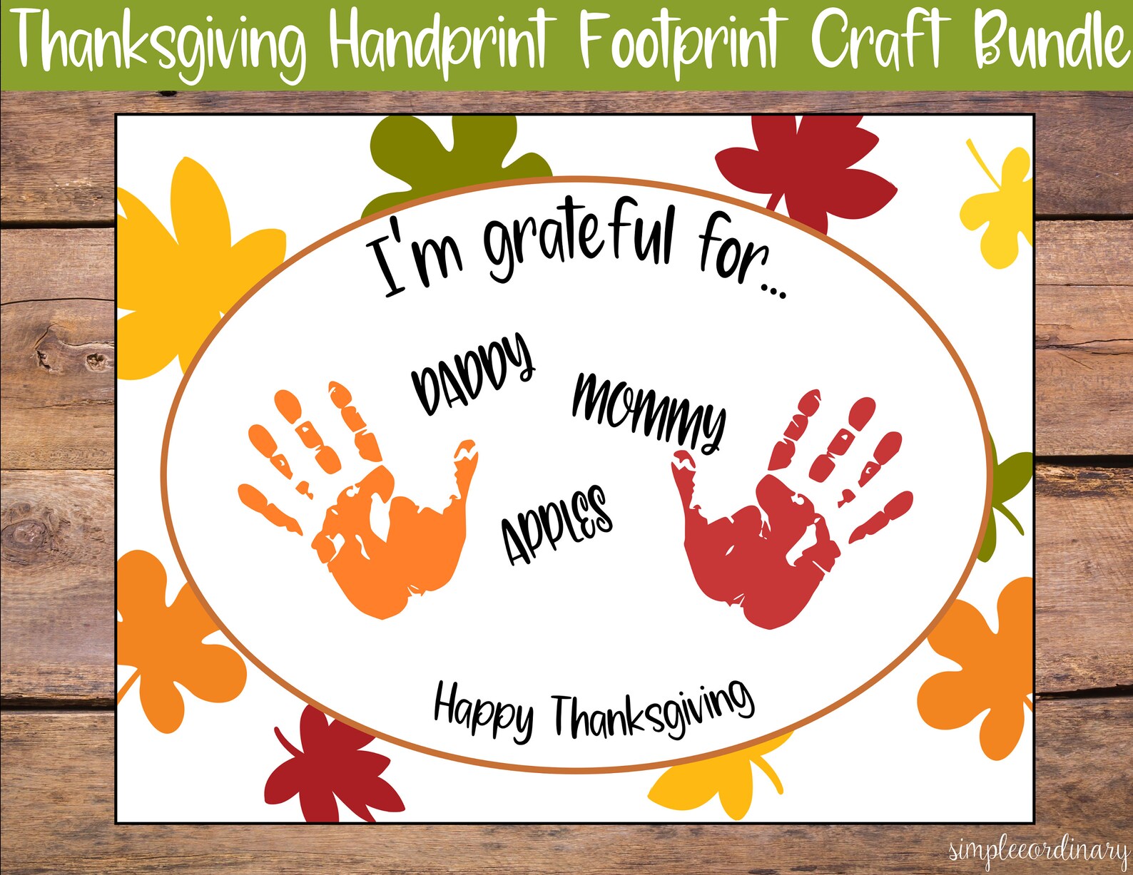 Thanksgiving Handprint Footprint Craft Bundle, Fall Printable Gift ...