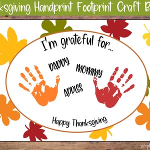 Thanksgiving Handprint Footprint Craft Bundle, Fall Printable Gift ...