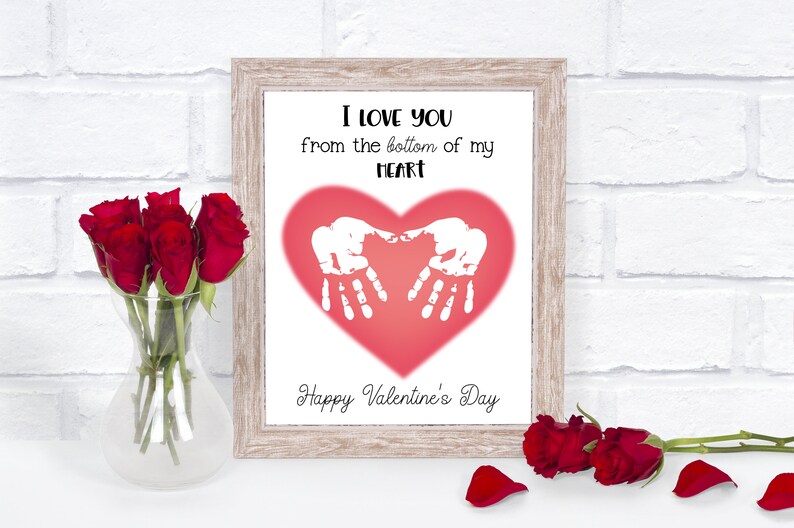 Valentine's Day Handprint Footprint Craft Bundle, Printable Craft Art ...