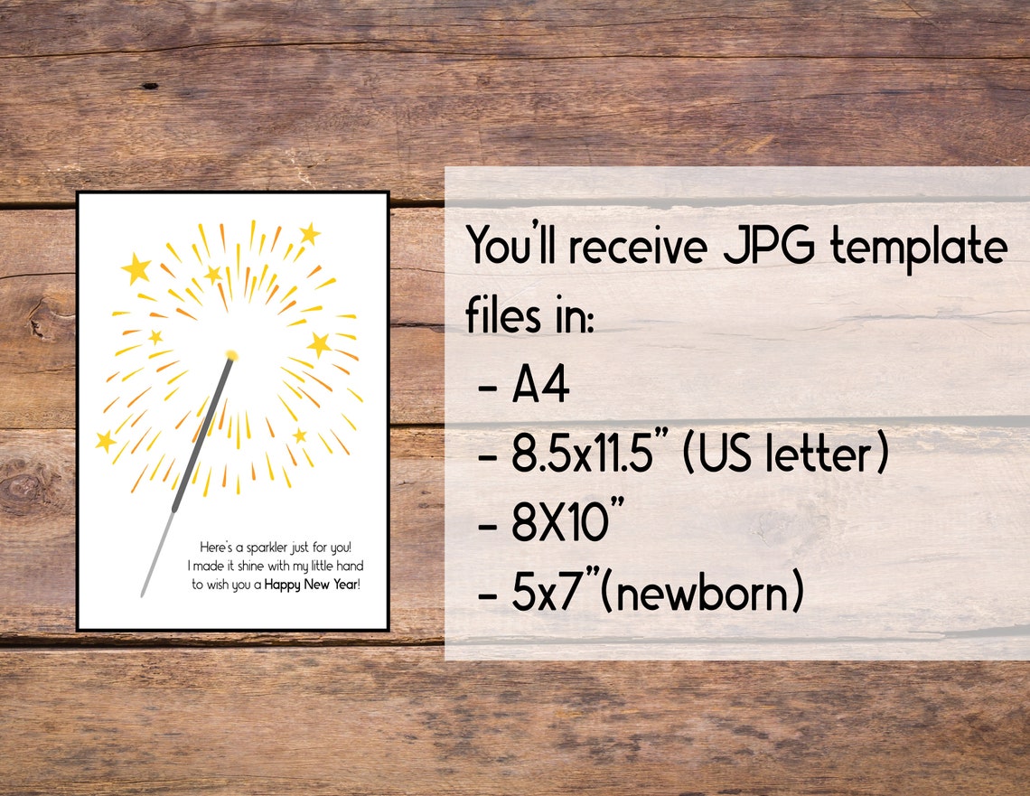 New Year Sparkler Handprint Craft Template, Printable Handprint Art ...