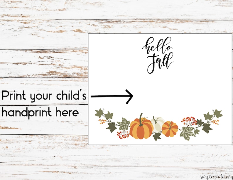 Hello Fall Handprint Craft, Printable Footprint Art, Daycare Preschool ...