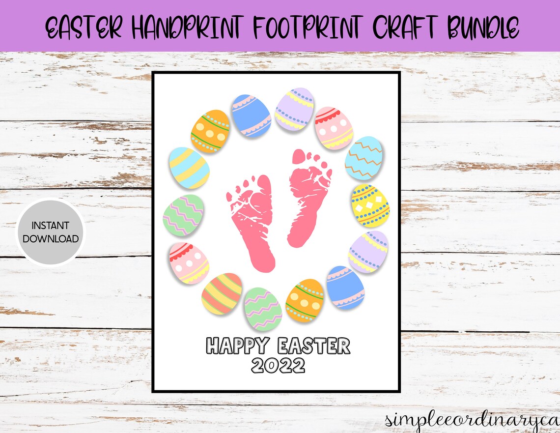 Easter Handprint Footprint Craft Bundle Printable Handprint - Etsy