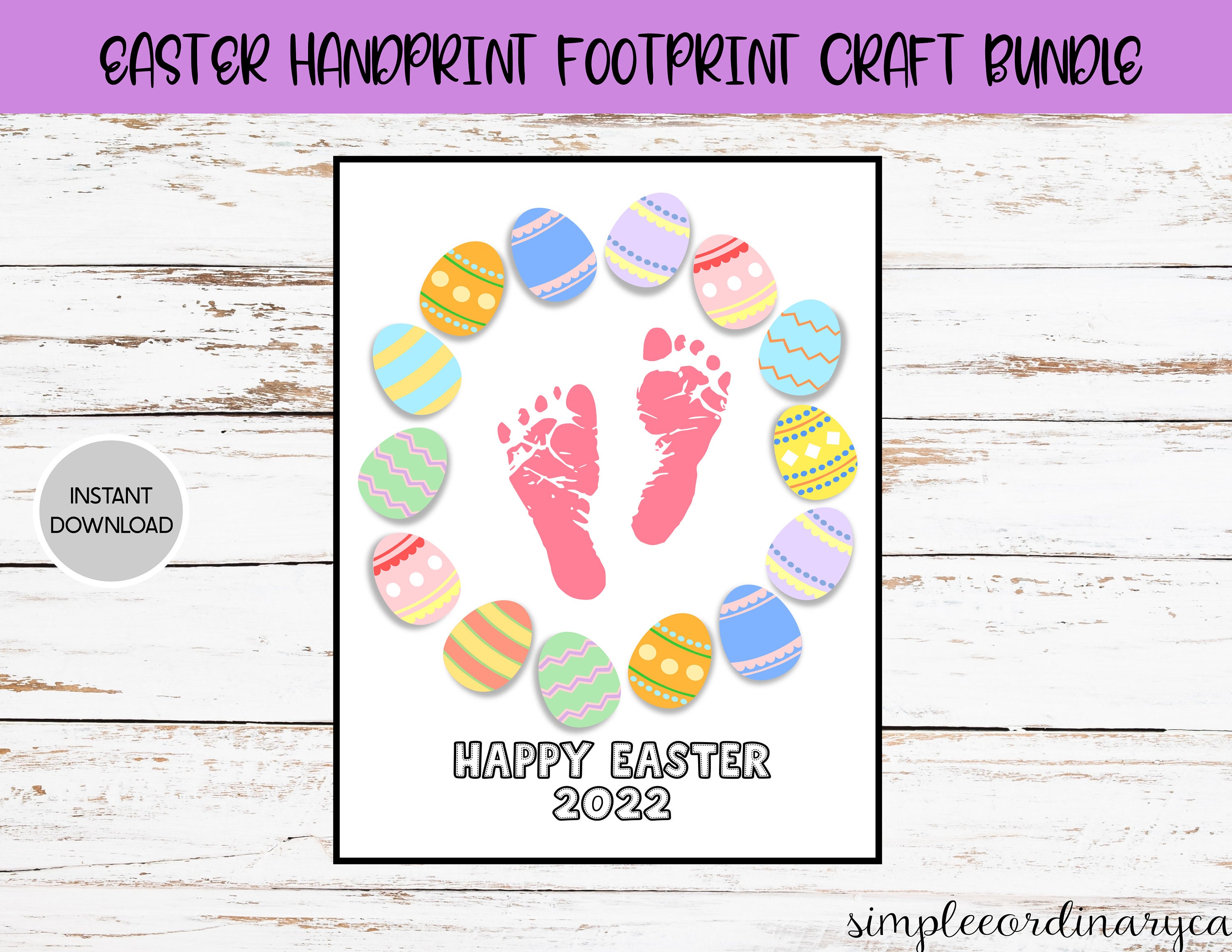 Easter Handprint Footprint Craft Bundle Printable Handprint - Etsy