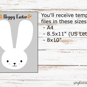 Easter Bunny Ears Footprint Crafts, Printable Footprint Art, Daycare ...