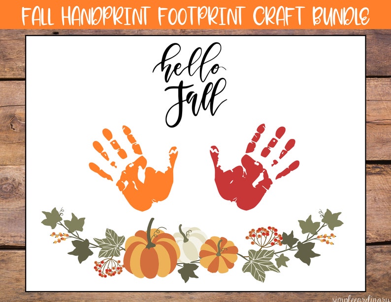 Fall Bundle Handprint Footprint Crafts, Printable Handprint Art ...