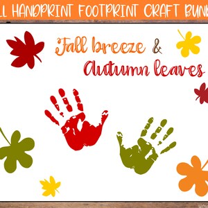 Fall Bundle Handprint Footprint Crafts, Printable Handprint Art ...