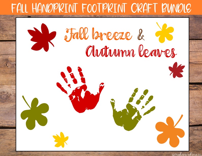 Fall Bundle Handprint Footprint Crafts Printable Handprint - Etsy