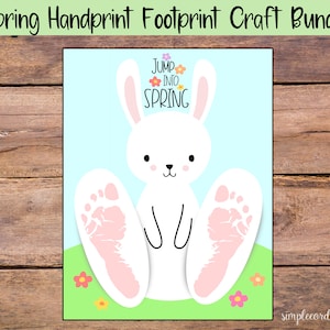 Spring Handprint Footprint Craft Bundle, Printable Handprint Footprint ...