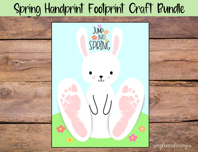 Spring Handprint Footprint Craft Bundle, Printable Handprint Footprint ...