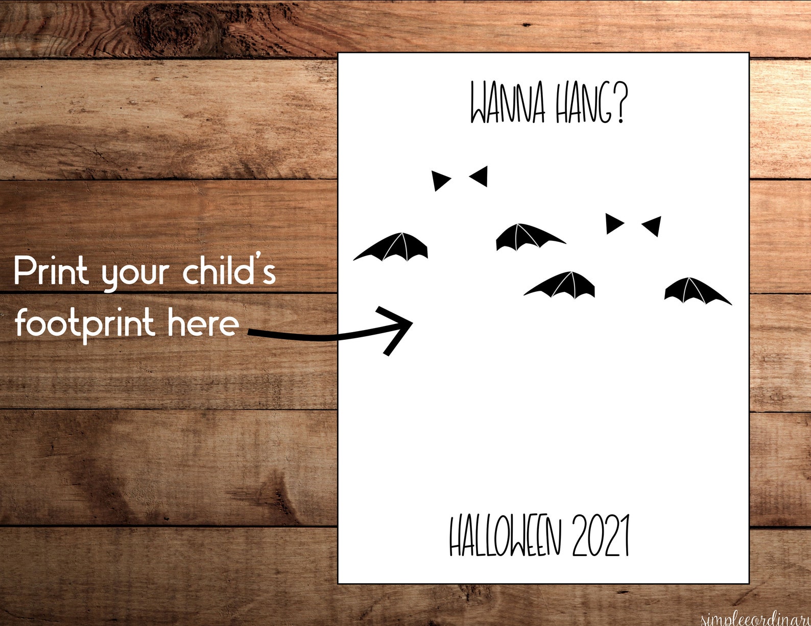 Halloween Bats Footprint Craft Template Printable Footprint | Etsy