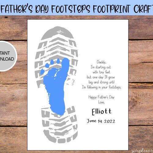 Father's Day Tie Footprint Craft Printable Footprint - Etsy