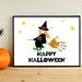 Happy Halloween Witch Handprint Footprint Craft Template, Printable ...