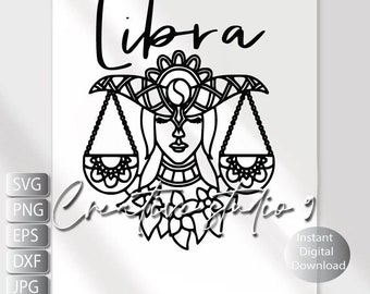 Libra SVG PNG - Etsy