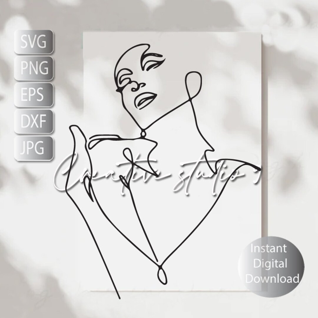 Line Art Woman Svg, Png, Eps, Dxf, Jpg/ Abstract Minimalist Woman Svg ...