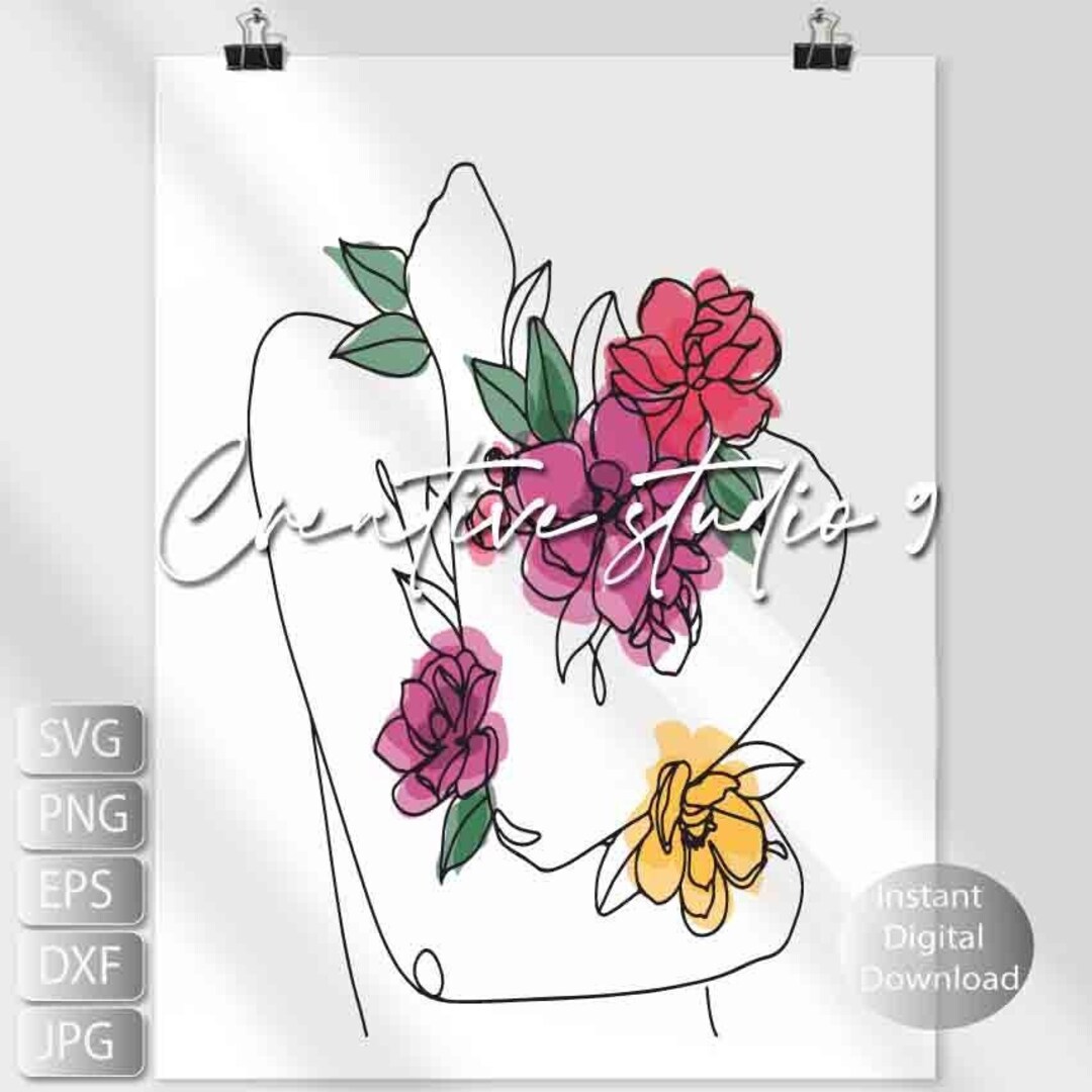 Floral Hug SVG, PNG, EPS, Dxf, Jpg, Line Art Self Love Svg, Cricut ...