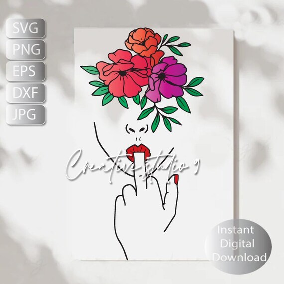 Woman Middle Finger SVG PNG EPS Dxf Cut File Feminist Svg - Etsy