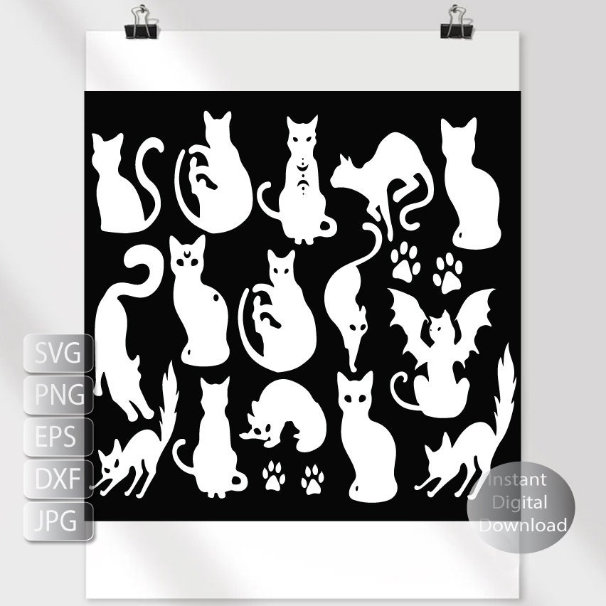 Cat SVG Bundle Kitten SVG Bundle Cat Cut File Cat Clipart - Etsy
