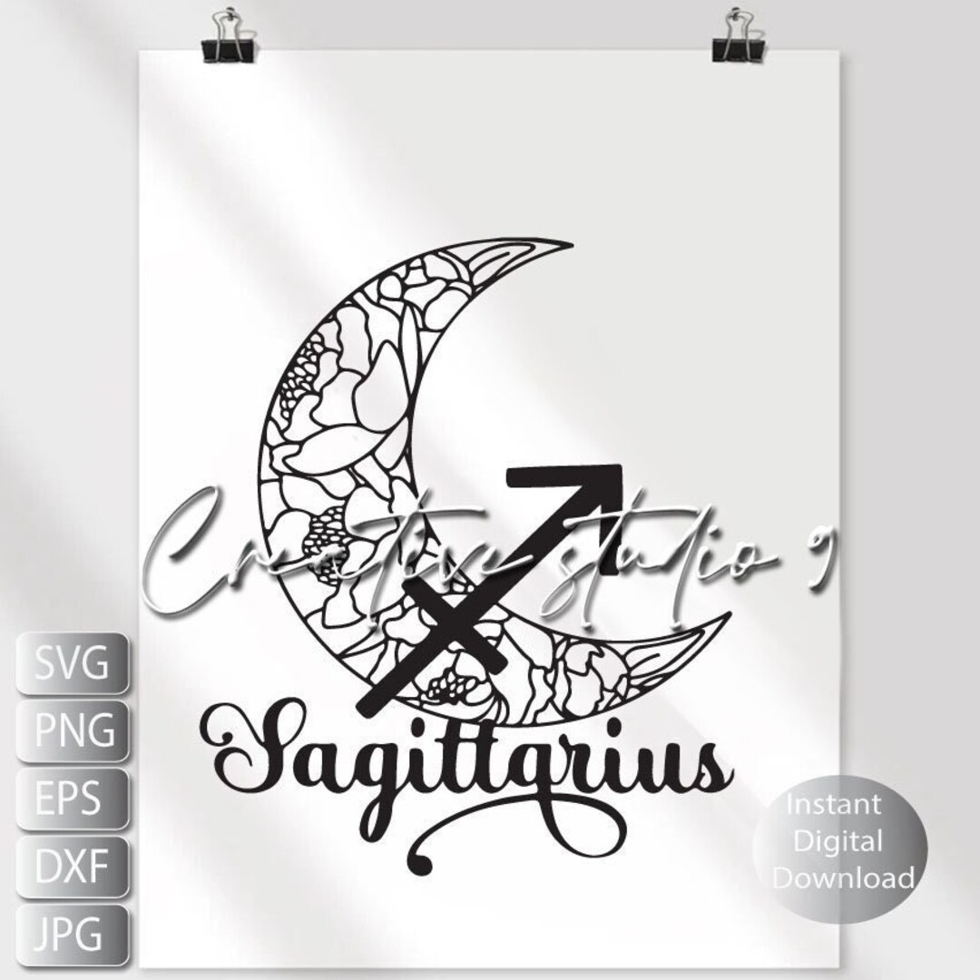 Sagittarius Svg, Png, Eps, Dxf Printable Design, Download Astrology ...