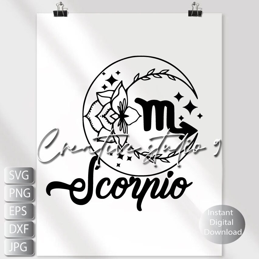 Scorpio Svg Png Eps Dxf Design Instant Download Astrology - Etsy