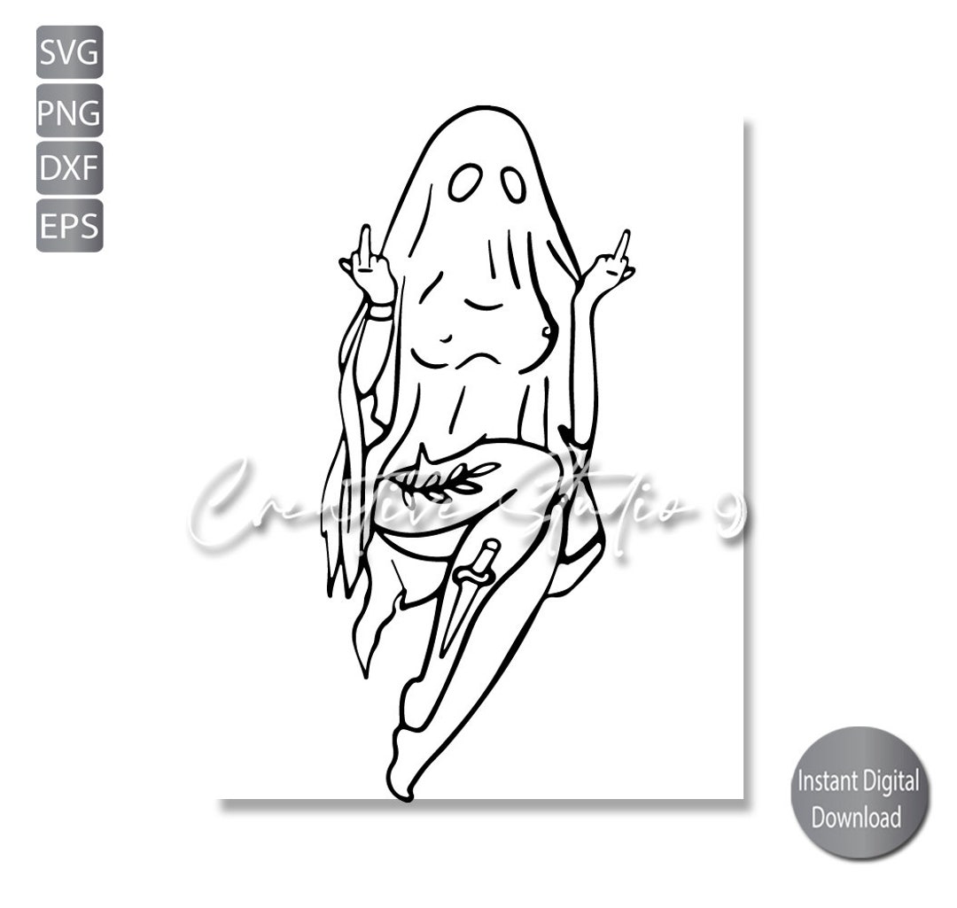 Sexy Middle Finger Ghost Svg Png Eps Halloween Funny Humor Ghost