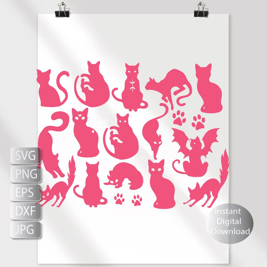 Cat SVG Bundle Kitten SVG Bundle Cat Cut File Cat Clipart - Etsy