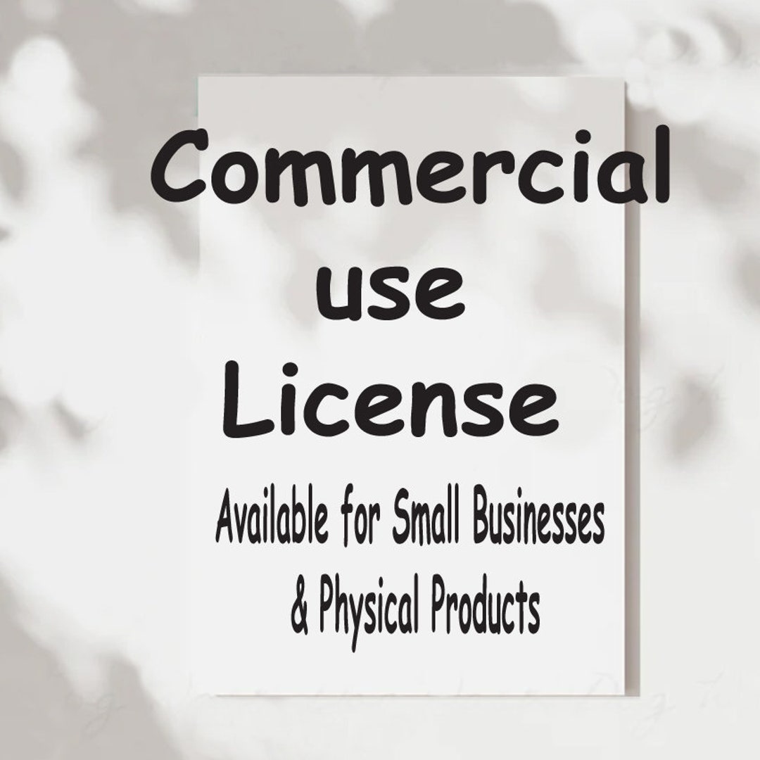 Commercial Use License for Small Businesses and Physical Products - Etsy
