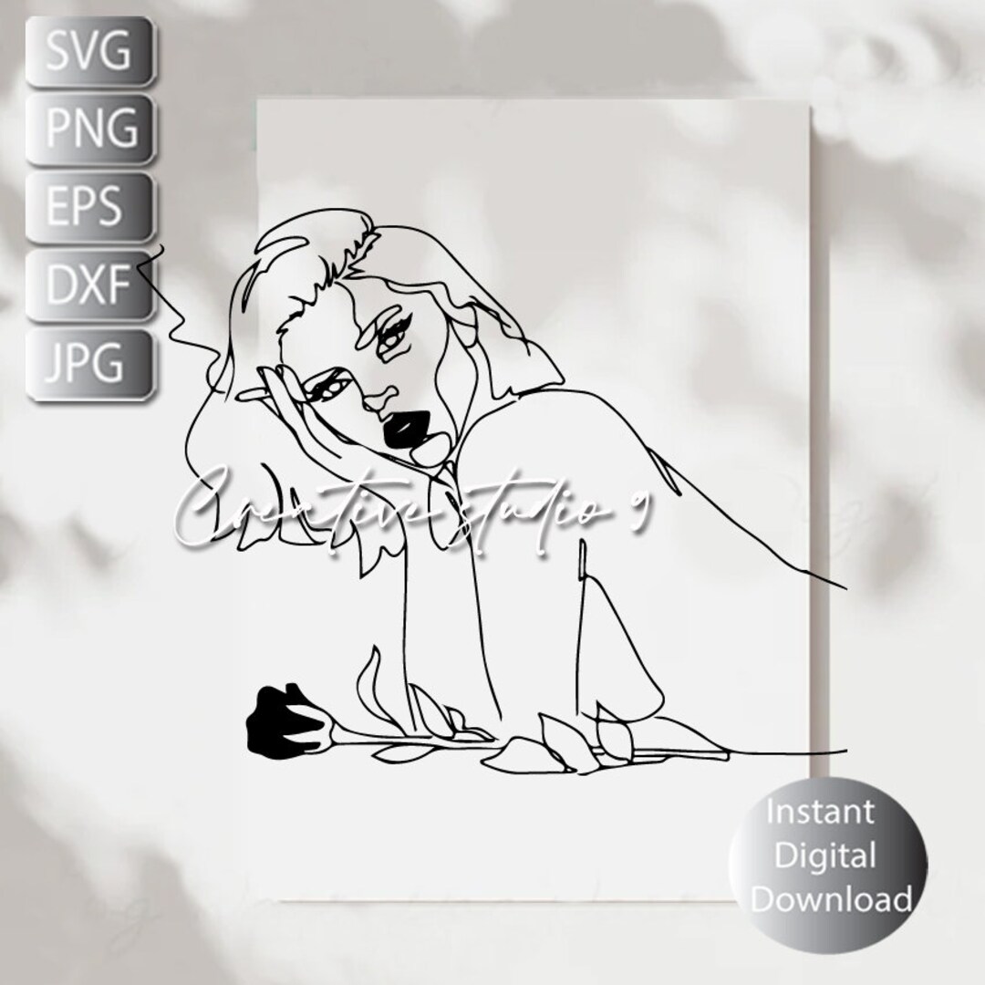 Line Art Woman Svg, Png, Eps, Dxf, Jpg, Minimalist Line Art , Abstract ...