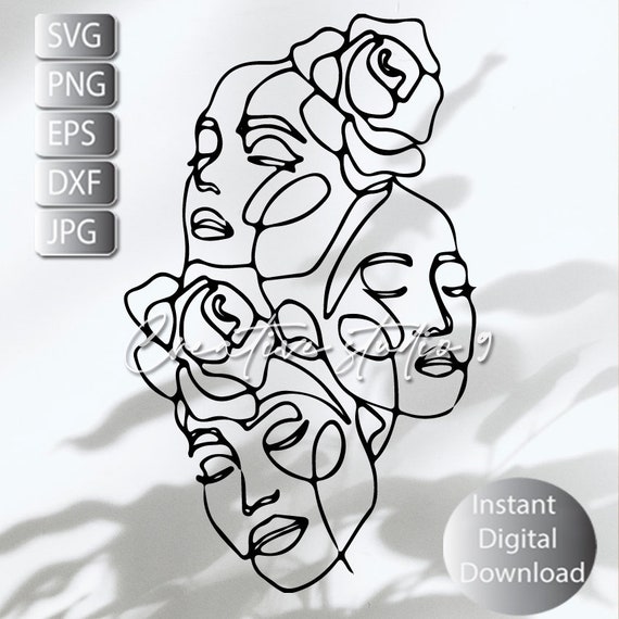 Abstract Minimalist Woman Svg Png Eps Dxf Jpg Minimalist | Etsy