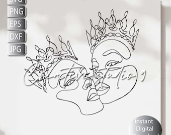 Line Art Crown Svg - Etsy