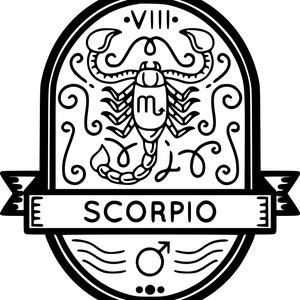 Scorpio Svg, Png, Eps, Printable Design, Instant Download Astrology ...