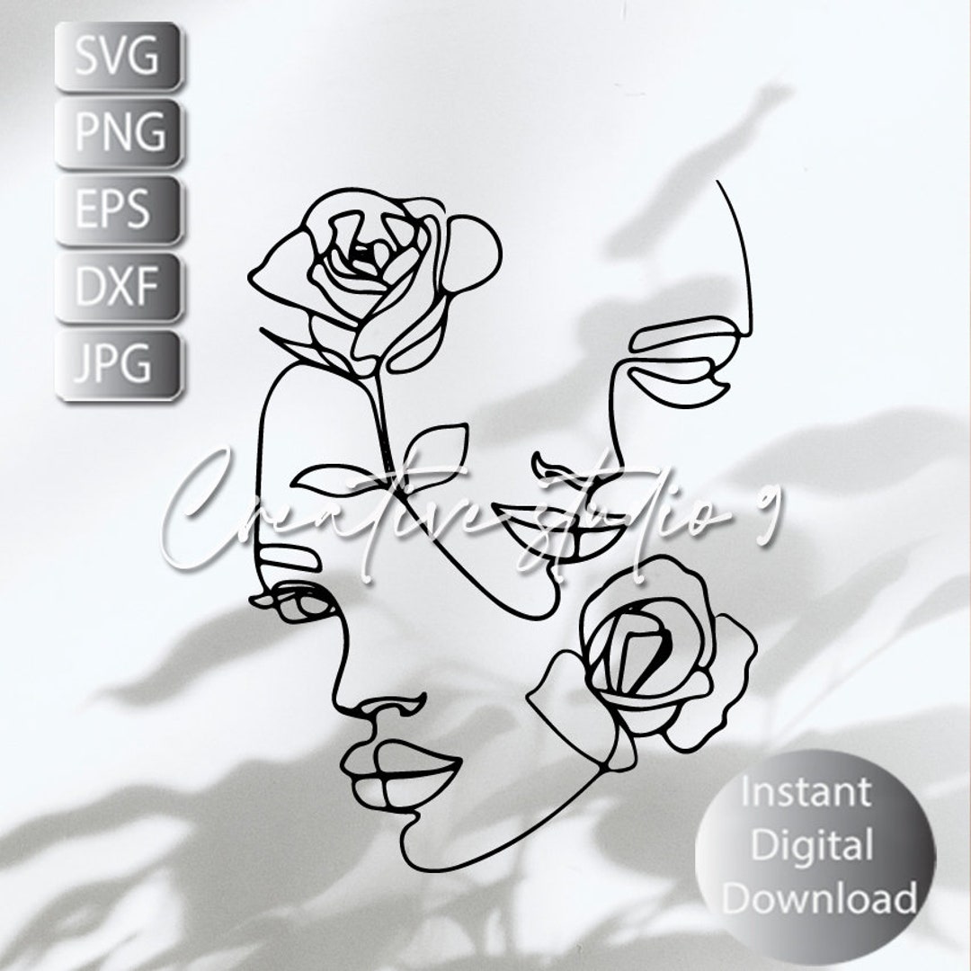 Abstract Minimalist Woman Svg, Png, Eps, Dxf, Jpg , Minimalist Line Art ...