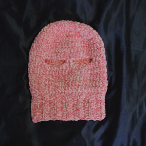 Crocheted Pink Ski Mask - Etsy