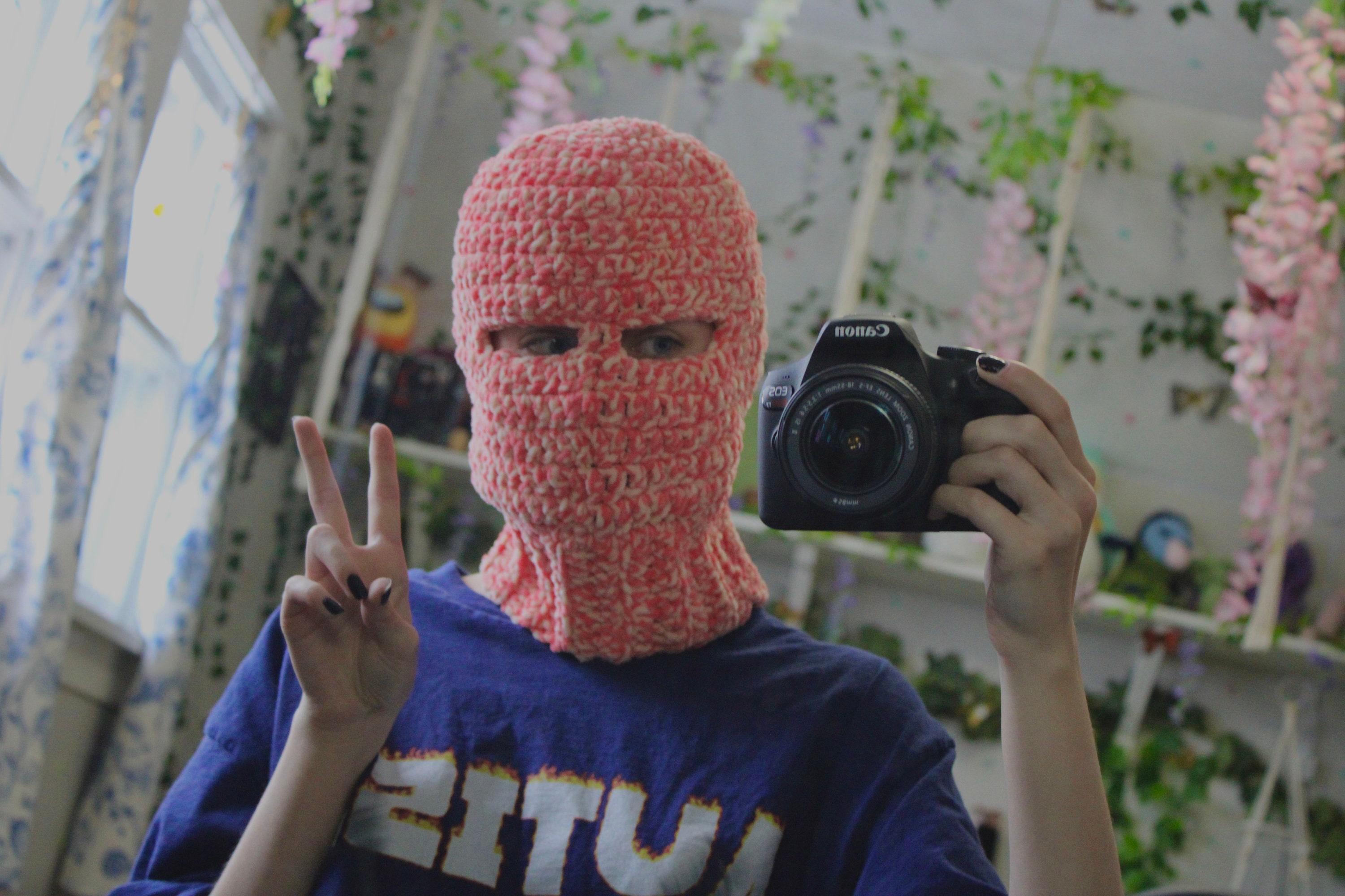 Crocheted Pink Ski Mask - Etsy