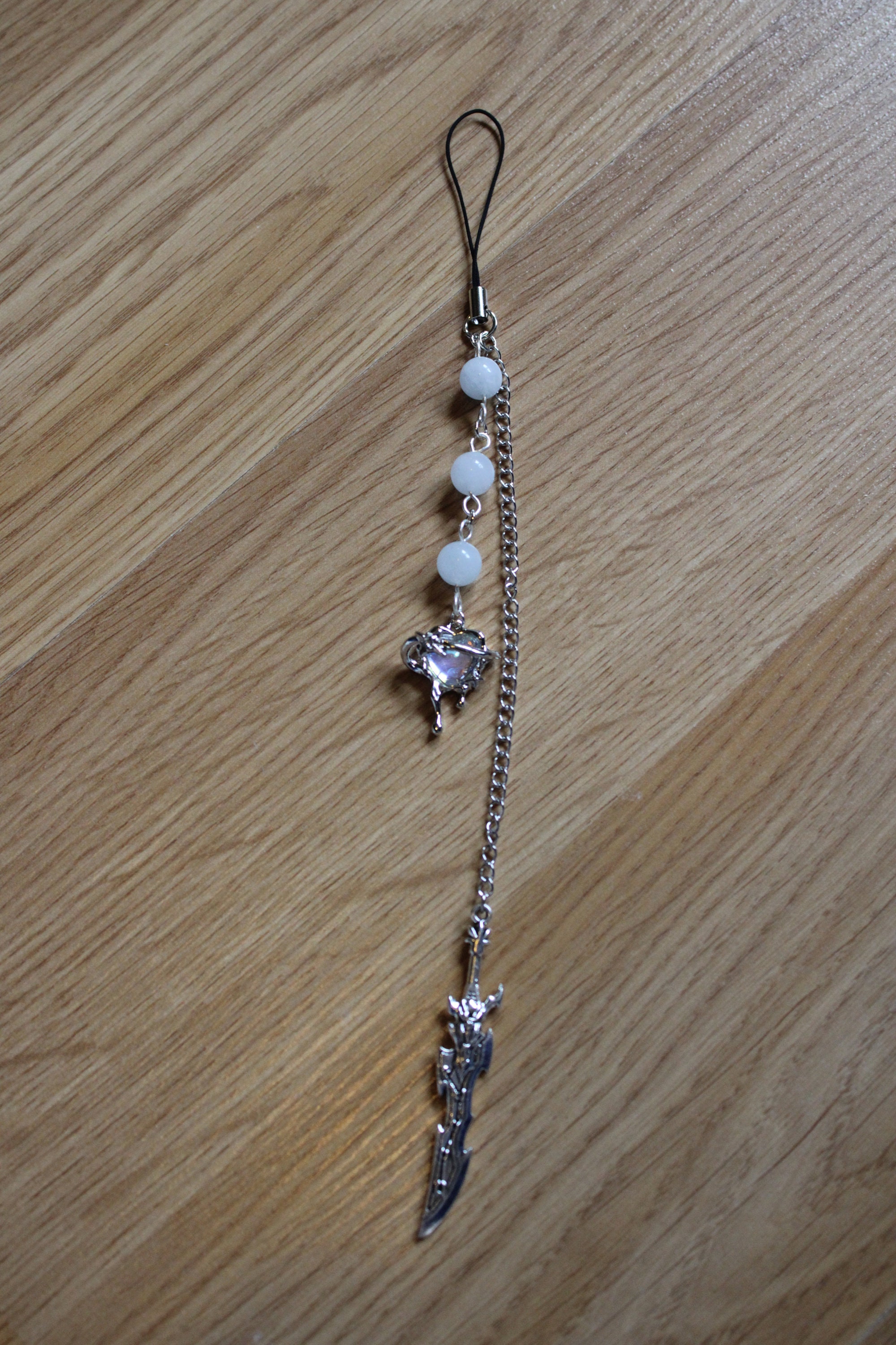 Silver Cybersigilism Sword and Heart Keychain / Phone Charm Fairycore Emo - Etsy