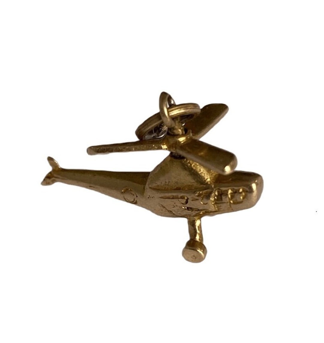 Vintage 9ct Gold Articulated Helicopter Charm - Etsy