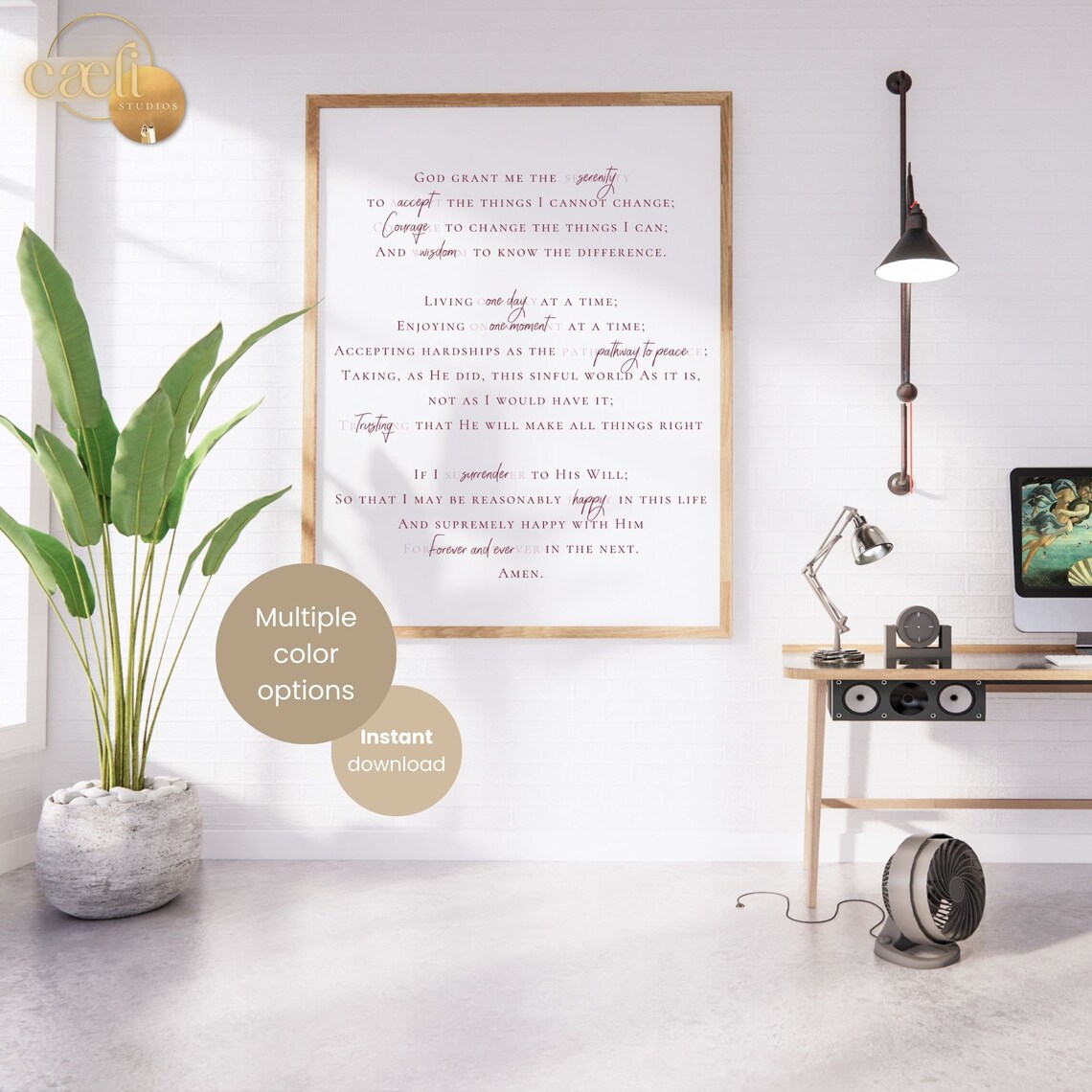 Serenity Prayer Christian Wall Decor Scripture Verse Catholic Wall Art ...