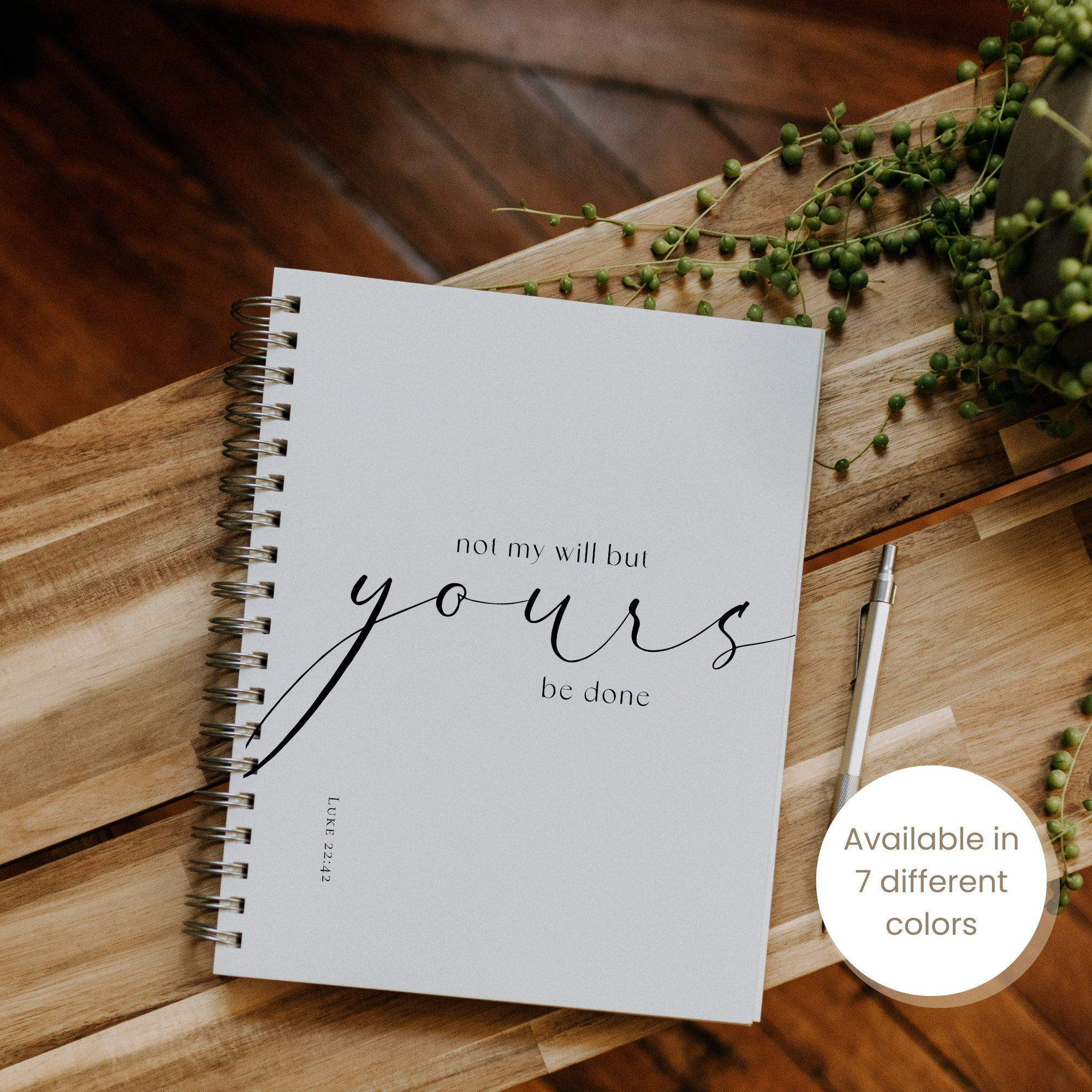 Christian Notebook Spiral Luke 22:42 Not My Will but Yours Be Done ...