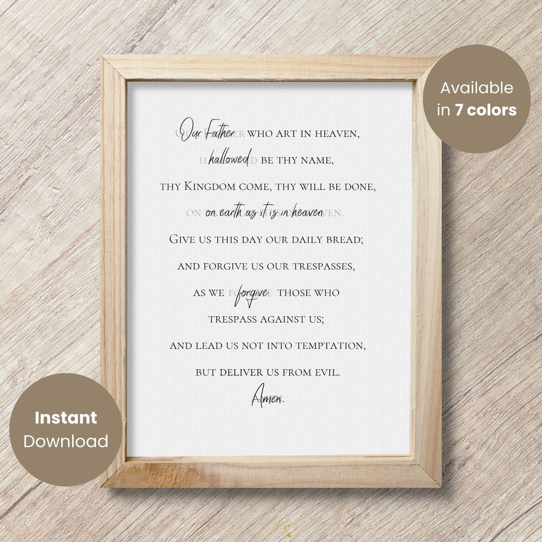 The Lords Prayer Our Father Traditional Catholic Wall Art - Etsy