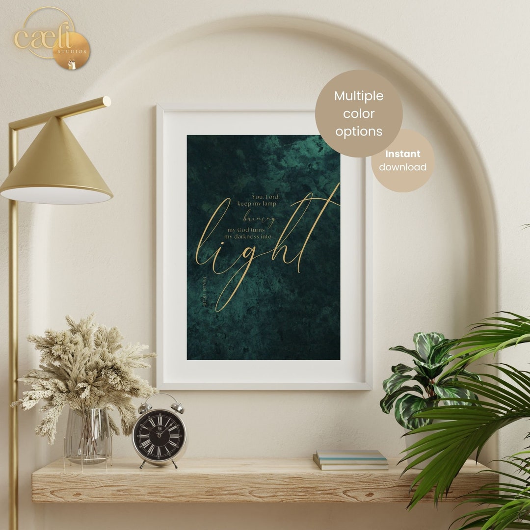 Christian Scripture Verse Psalms 18:28 Wall Art Darkness Into Light ...
