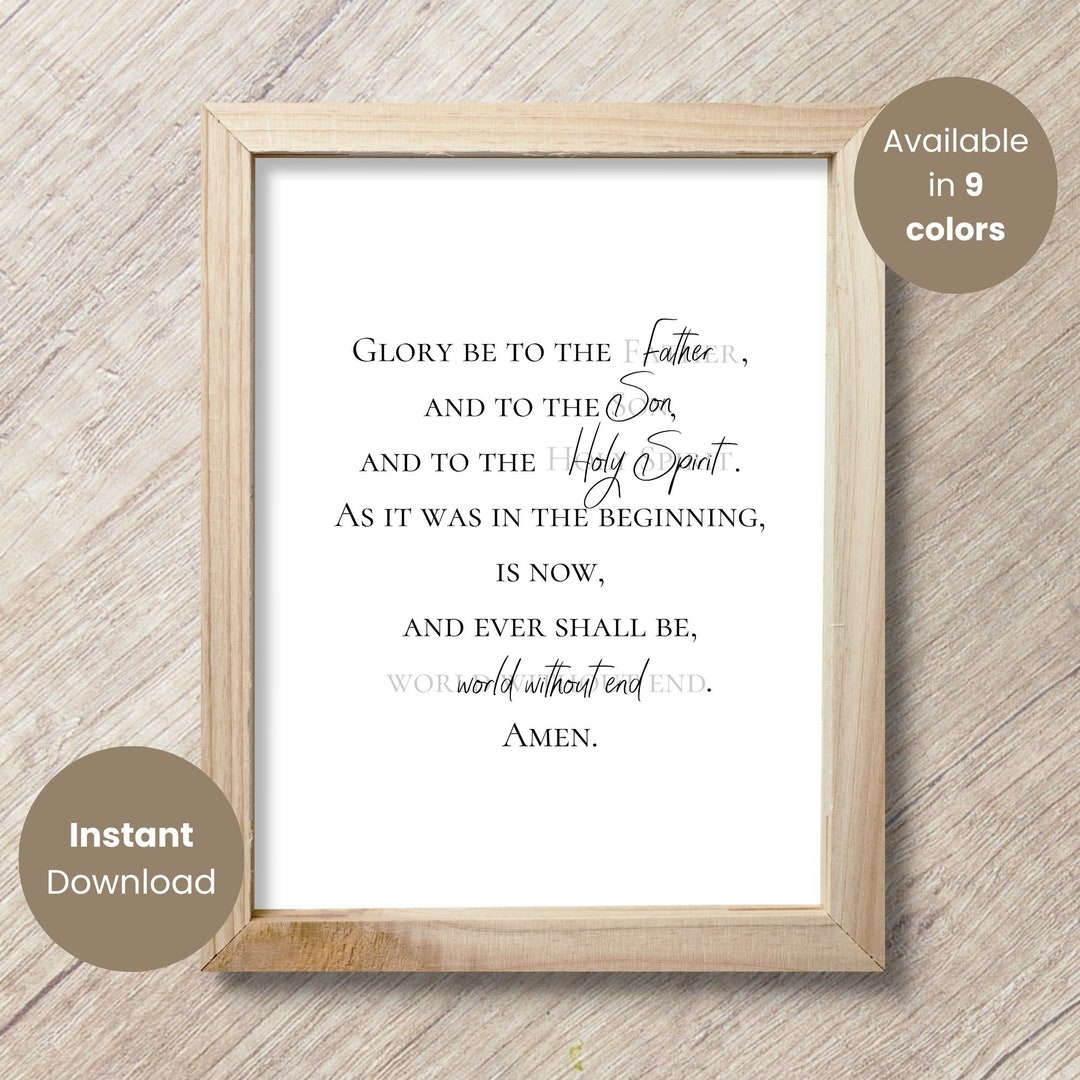 Glory Be Catholic Prayer Card Catholic Wall Art Scripture Digital Art ...